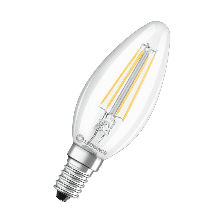 Osram / Ledvance LED Filament Kerze B klar 300° Superior 3,4-40W/927 warmweiß 470lm E14 220-240V ...