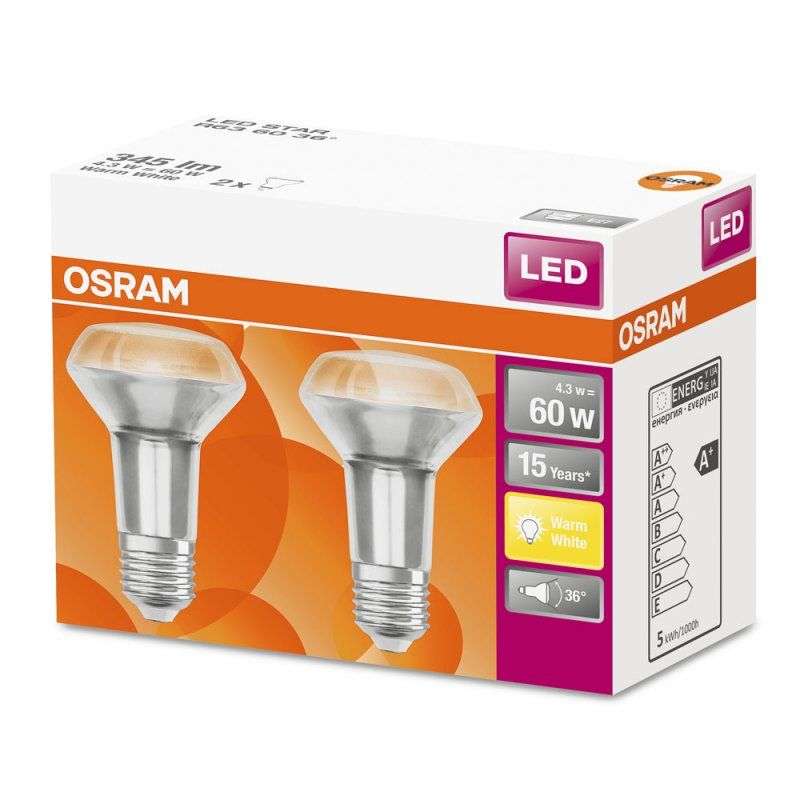 Osram LED Star R63 4,3-60W/827 E27 matt 36° 350lm warmweiß nicht dimmbar 2er Pack online kaufen ...