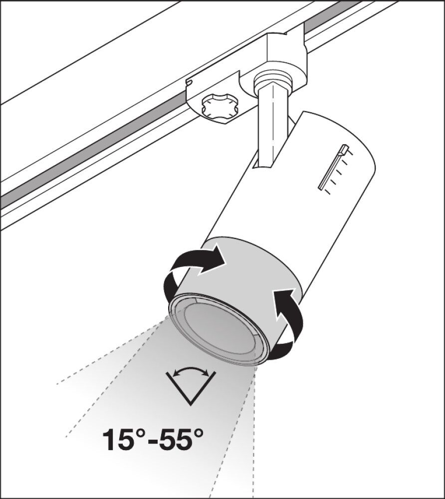 LEDVANCE LED Stromschienen-Strahler Tracklight Spot Zoom D85 25W/3000K ...